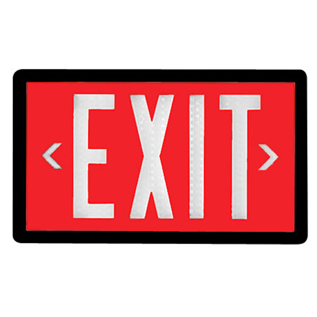 Exit Sign, Tritium Self-Luminous, Red Letters, Black Frame – JSA Lighting